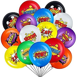 40 Pack Hero Balloons 12 Inches Hero Party Favors Hero Latex Balloons Party Supplies Super Pets Decorations For Kids Birthday