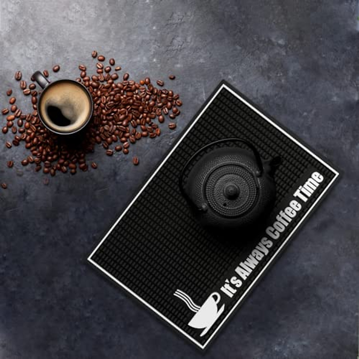 Highball & Chaser Premium Coffee Mat 18in x 12in. 1cm Thick Durable Kitchen Counter-Coffee Bar Accessories Fit Under Coffee Maker Coffee Pot Espresso Machine Mat