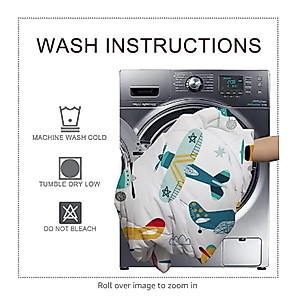 Yasida Kids Airplane Comforter Set Twin Size Colorful Cartoon Propeller Plane Bedding Set Kids Boys Bedding Sets Twin Teens Cartoon Airplanes Down Comforter Aviation Theme Duvet Bedroom Decor