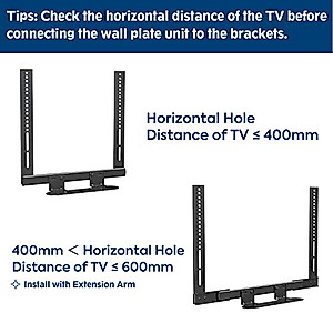 Mounting Dream Soundbar Mount with Easy Access Design for SONOS Beam, SoundBar Bracket with Sliding Block Fits TV up to VESA 600x400mm, Compatible with The Beam Constructed of Duty Aluminum Profile