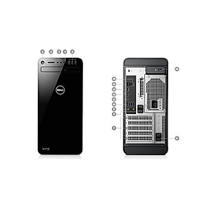 Dell XPS 8930 Desktop Computer Intel Core i7 8GB RAM 1TB HDD Black - 8th Gen i7-8700 Hexa-core - 4.60 GHz processor speed - Tower Form Factor - Intel UHD Graphics 630 - Waves MaxxAudio Pro - Windows 1