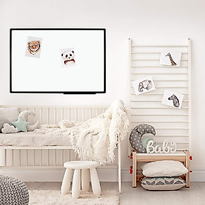 JILoffice Magnetic Whiteboard/White Board, Dry Erase Board 36 x 24 Inch, Black Aluminum Frame Wall Mounted Board for Office Home and School