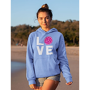 Love Volleyball Hoodies for Women Teen Girls Gifts for Fans Team Players Sweatshirt Hoodie Small California Blue