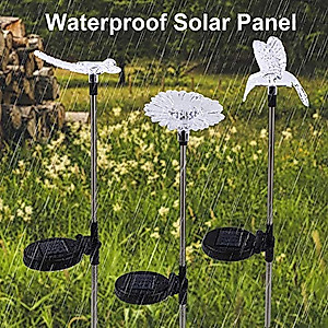MAGGIFT 6 Pack Outdoor Solar Figurine Lights, Solar Powered Garden Stake Light, Color Changing LED Landscape Lighting, Sparkling Star Flower Hummingbird Butterfly Dragonfly Bee for Patio Yard Pathway