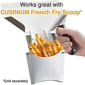 CUSINIUM [5.5 oz Medium White French Fry Containers - Disposable French Fries Holders