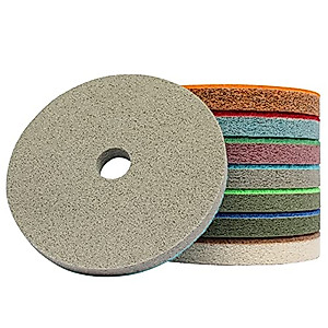 5" Diamond Sponge Fiber Polishing Pad 300-10000 Grit - Polishing Tile Stone Marble Concrete Ceramics Glass 7set