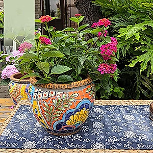 UimimiU Hand-Painted Mosaic Planter Pot Ceramic Flower Pots Round Classical Outdoor Large Plant Pots Garden Balcony Decorpe Vase Container Potss Planters for Villa Garden Corridor Aisle
