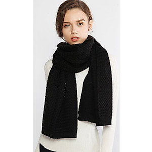RIIQIICHY Winter Scarfs for Women Cold Weather Chunky Knit Scarf Warm Thick Black Scarf Long Large Oversized Scarves