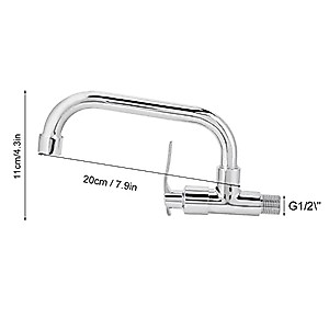 in Wall Mounted Single Cold Water Tap Sink Water Faucet for Home Kitchen Use(20cm)