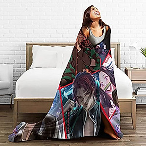 3D Anime Merch Throw Blankets, Stuff Luxurious Lightweight Cozy Plush Throw Super Soft,Warm,Poster,Sticker,Keychain (6PC Suit, 40in*60in)