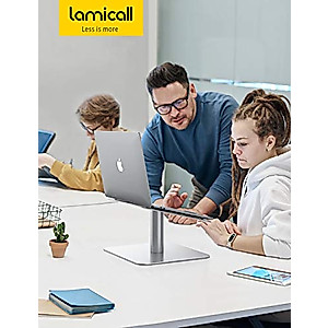 Lamicall Swivel Laptop Stand, Laptop Riser - [360-Rotating] Ergonomic Aluminum Computer Desk Holder Compatible with MacBook, Air, Pro, Dell XPS, HP and More 10" - 17.3" Notebook - Sliver