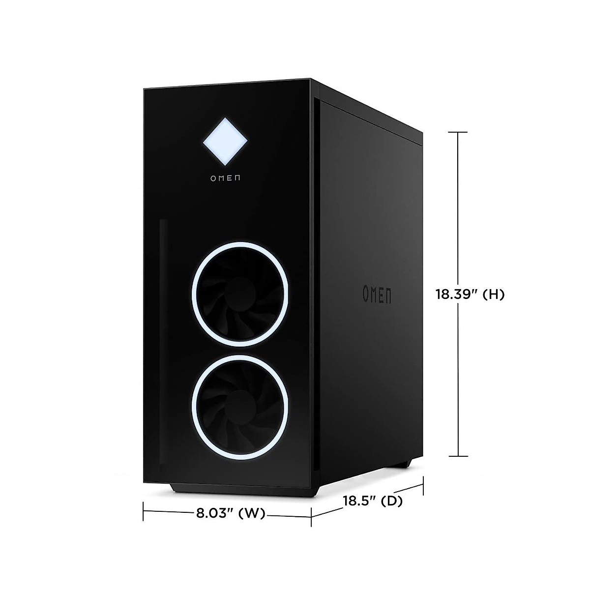 HP OMEN 40L Gaming Desktop, AMD Ryzen 5 5600G, GeForce RTX 3060Ti, 32GB RAM, 1TB PCIe SSD+1TB HDD, RGB, Bluetooth, Wi-Fi 6, USB-C, RJ-45, HDMI, Win 11 Pro