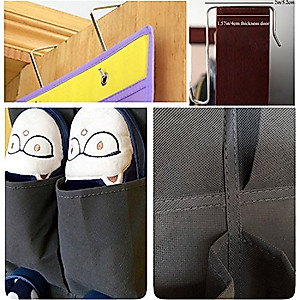 TINTON LIFE 12 Large Pockets Over the Narrow Door Shoe Organizer Heavy Duty Hanging Closet Organizer (Black)