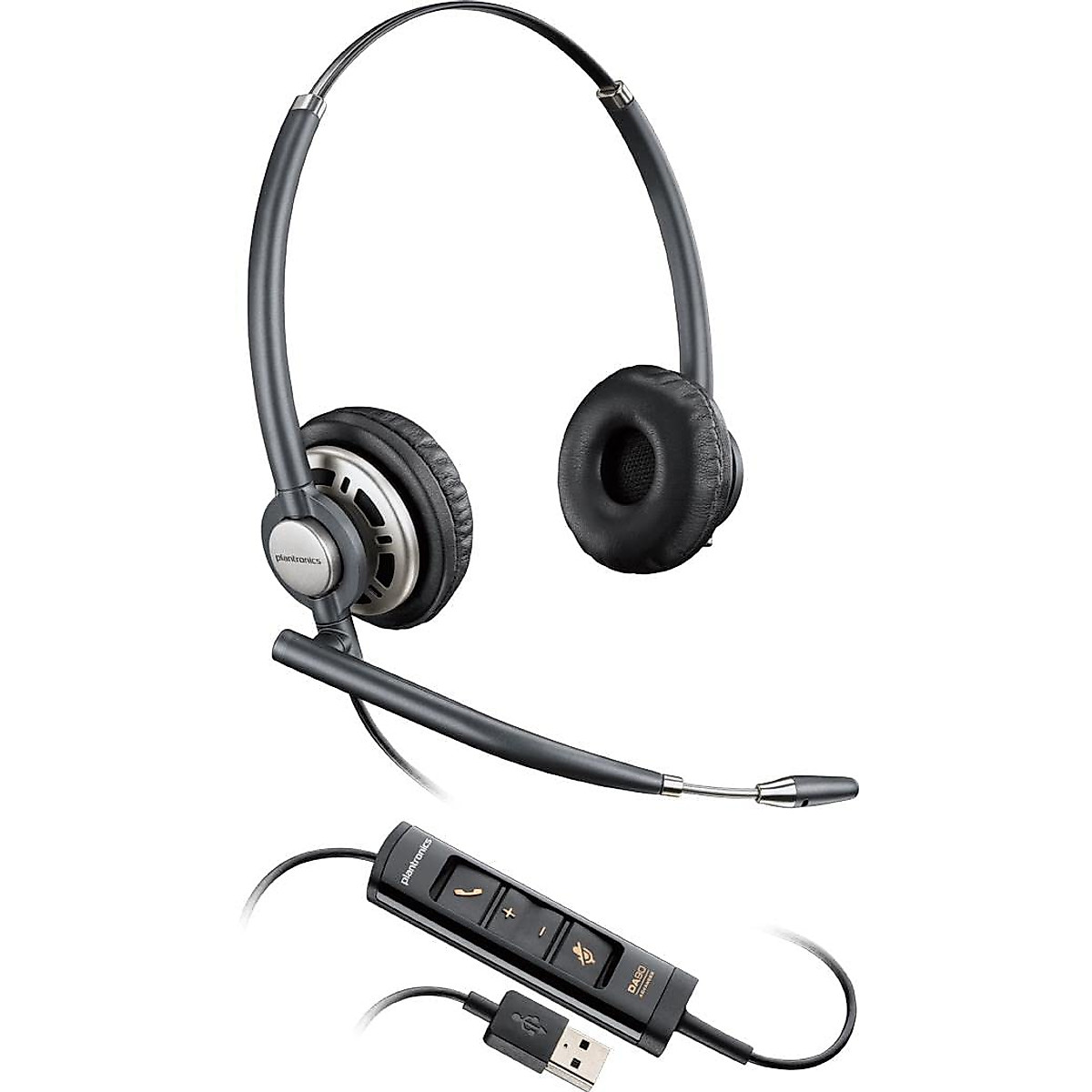 Plantronics HW725 EncorePro Wired Headset - DA80 Included, Black
