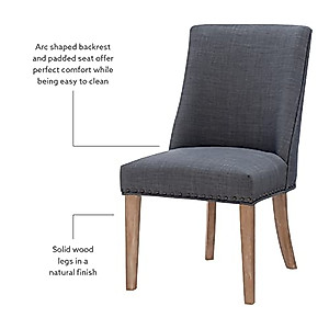 Powell Company Set of 2 Upholstery by Powell Parnell Dining Chair, Grey/Natural
