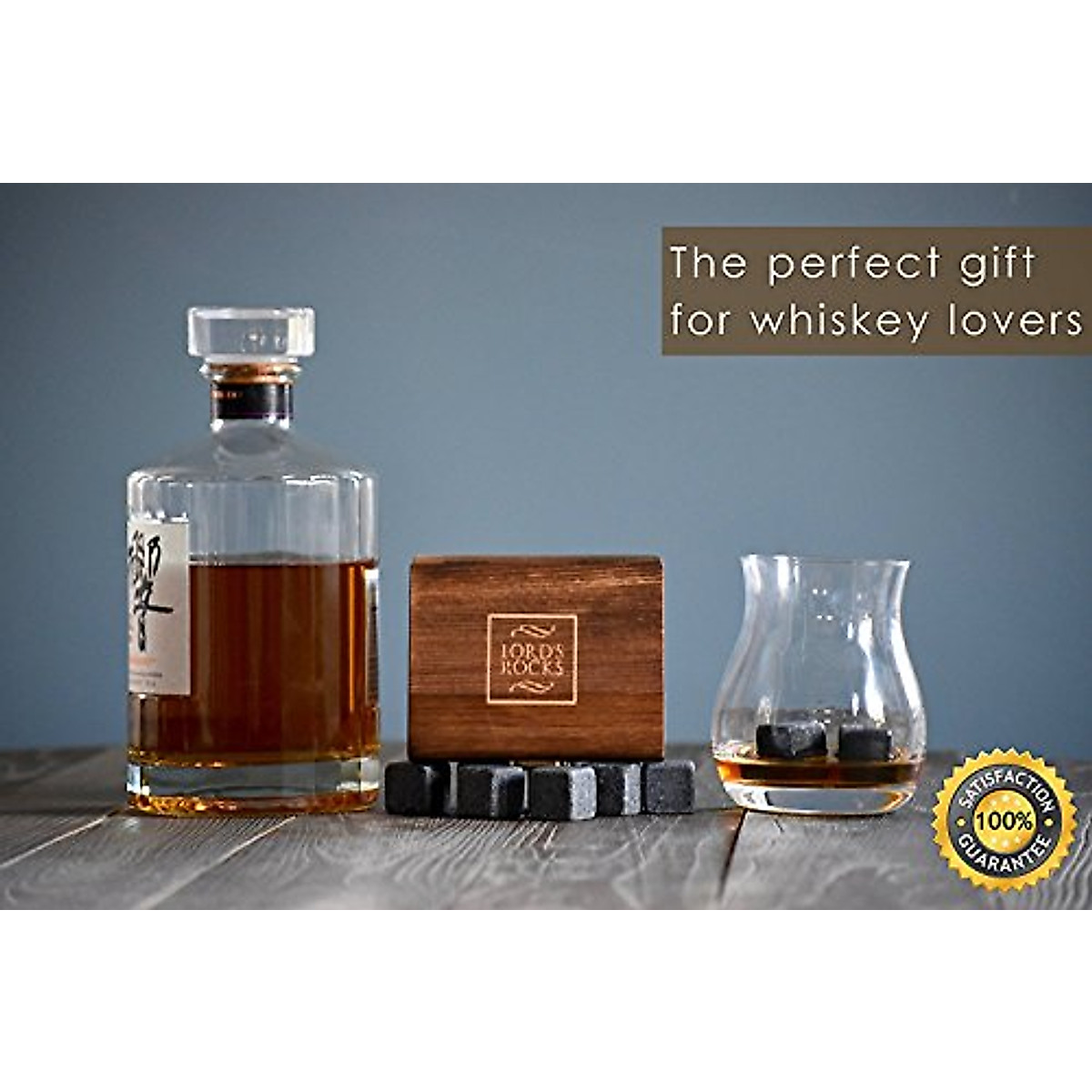 Whiskey Stones – 9 Whiskey Rocks Whiskey Gifts for Men for Scotch, Whiskey, Bourbon, Tequila, Vodka, Rum, Wine