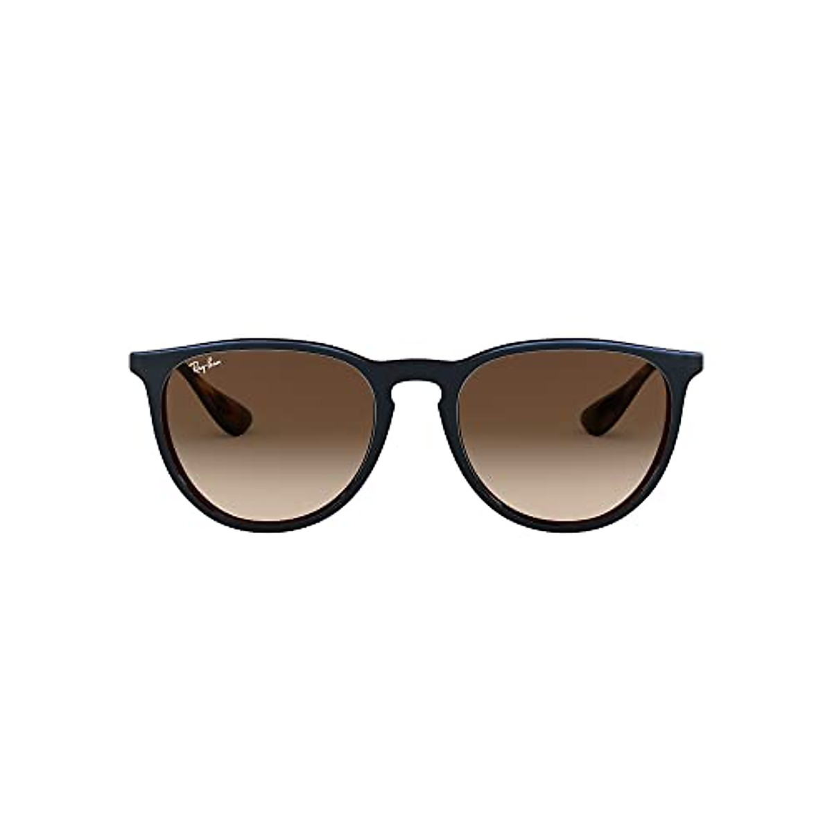 Ray-Ban RB4171 Erika Round Sunglasses, Mirror Blue On Light Brown/Brown Gradient Dark Brown, 54 mm