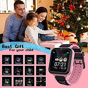 AWEHIRU Kids Smart Watch - Smart Watch for Boys Girls with 16 Games Camera MP3 Music SOS Alarm Clock Flashlight Kids Phone Watch 3-12 Years Old Students Gifts