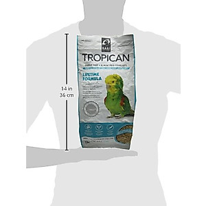 Hari Hagen Tropican Lifetime Formula Parrot Food, 4 lb Parrot Food with Peanuts & Sunflower Seeds and Balance Nutrition Levels