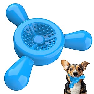GFECMX Indestructible Dog Toy for Aggressive chewers - Dog Toys for Small Dogs - for Teething Puppy,Dog Toys for Boredom & Enrichment - Durable chew Toys - Dog Birthday - Medium - Bacon - Blue