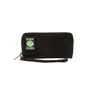 DIME BAGS Wristlet Wallet - RFID-Blocking Carrying Case with Secure Zipper and Wristlet Loop (Black)
