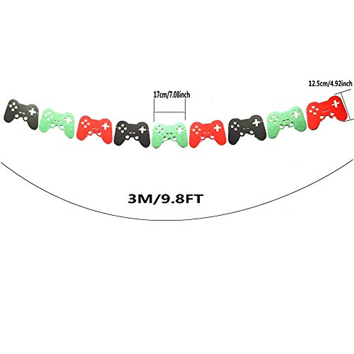 Video Game Controller Banner Video Game Controller Garland, Video Game Party Decorations, Video Game Birthday, Level Up Birthday (Green Red Black)