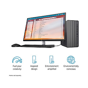 HP Envy Desktop Computer, 11th Gen Intel i5-11400 Processor, HDMI, VGA, USB-C, Wi-Fi 6, Bluetooth, SD Card Reader, Wireless Mouse&KB, Windows 11 Home (32GB RAM | 1 TB PCIe SSD)