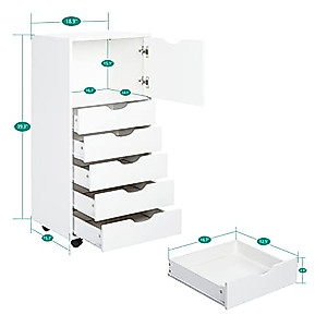 Naomi Home Ultimate Sewing & Craft Storage Cabinet - 6 Drawer Organizer for Arts, Crafts, Sewing Supplies & More - White Multipurpose Cabinet with Ample Space - 6 Drawer, White