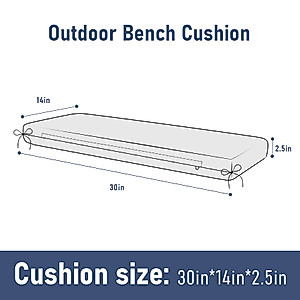 ROFIELTY Bench Cushion 30 inch, Bench Cushion for Indoor/Outdoor use Outdoor Swing Cushions, Waterproof and Durable Resistant Furniture Patio Cushion. (Stripes-Black, 30x14x2.5)