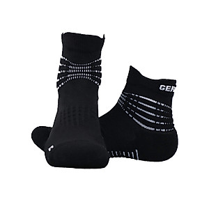 GermaPro 2 Pairs Multi-Sports Arch Compression Ankle Socks w/Moisture Wicking Anti-Stress Anti-Blister Fiber for Men & Women