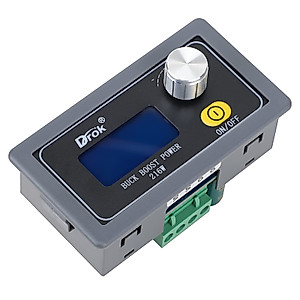 DROK Buck Boost Converter, DC 6-30V to 0-36V 6.1A 216W 6V 9V 12V 24V 36V CC CV Buck Boost Module, DC Regulated Power Supply, Stepdown Stepup Adjustable Voltage Regulator for Solar Panel