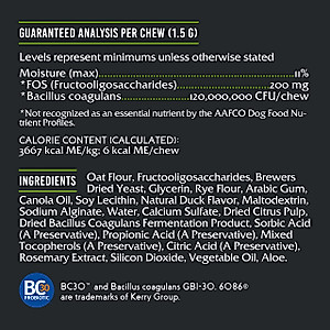 FIDELIS Probiotic Plus+ Pet Probiotics for Dogs, Digestive Gut Health, Yeast, Itchy Skin/Ears, Paw Licking, Safe Dog Treat Supplement for Pets, Adult, Big & Small, Made in USA, Duck Flavor, 120 Chews