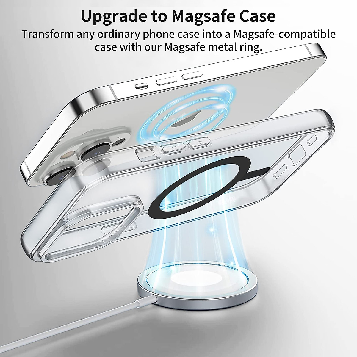 Aothey Universal Metal Rings Compatible with Magsafe Sticker - 4 PCS