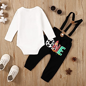 Baby Boy Birthday Outfit 1st Birthday Outfit Boy Farm 1st Birthday Outfit (Black,12-18 Months)