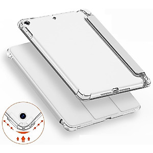 Case Compatible with Samsung Galaxy Tab A8 10.5（X200/X205 Case with Pencil Holder Smart Cover Protective Case Cover Shockproof Cover with Clear TPU Back Shell Tablet Case Cover (Color : Lavender Pur