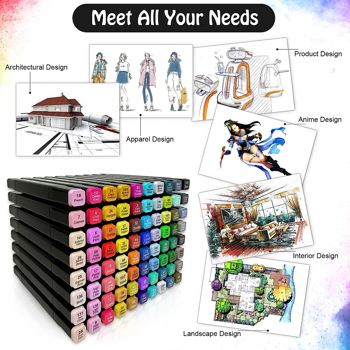 Alcohol Markers Set, 80 Color Dual Tip Art Markers for Kids & Adults, Drawing & Painting Pens with Case