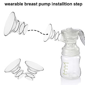 5pcs Breast Pump Flange Insert, 13/15/17/19/21mm Wearable Silicone Flange Insert, Compatible with Medela//Bellababy/Spectra 24mm Flanges, Easy to Clean Breast Pump Shields/Part (Transparent)