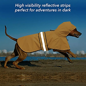 Ezierfy Reflective Dog Rain Coats - Waterproof Adjustable Pet Raincoat Jacket, Lightweight Dog Apparel & Accessories Raincoat for Small to X- Large Dogs(Yellow, Large)