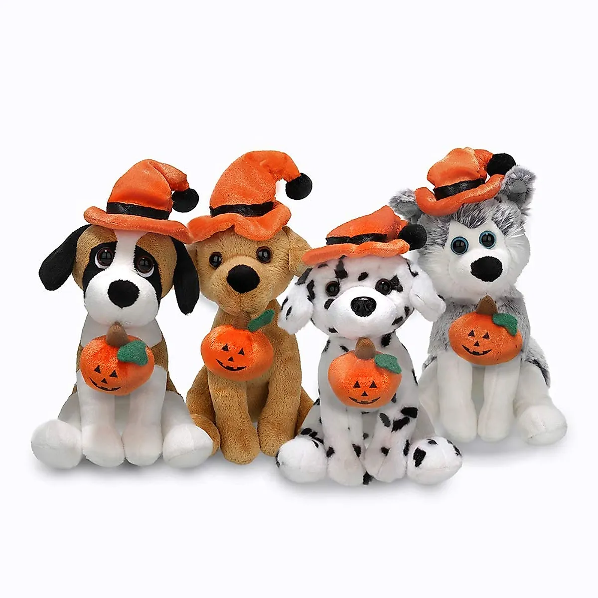 Plushland Halloween Pawpals 8 inches Puppy Dog Plush Stuffed Toy Comes with Hat and Halloween Jack O Lantern - Pumpkin for Kids on This Holiday (Labrador)