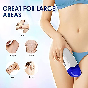 Xaninp Roll on Wax,Wax Warmer for Hair Removal,Wax Roller Kit for Arms Legs Hands Toes Back Chest Heated Roller Kit (blue)