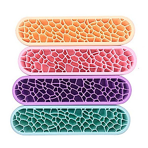 Desktop Storage Box Silicone Makeup Brush Holder Organizers,Cosmetic Storage Box, Brush Drying Rack, Bathroom Organizer, Painting Brush Holder, Art supplies, Craft or Sewing Tools (Nordic pink)