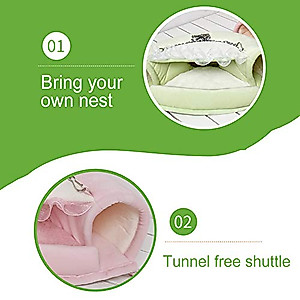 shlutesoy Pet Hammock,Swing Cage Accessories Hamster Hammock Hanging Bed for Sugar Glider Guinea Pig Pink L