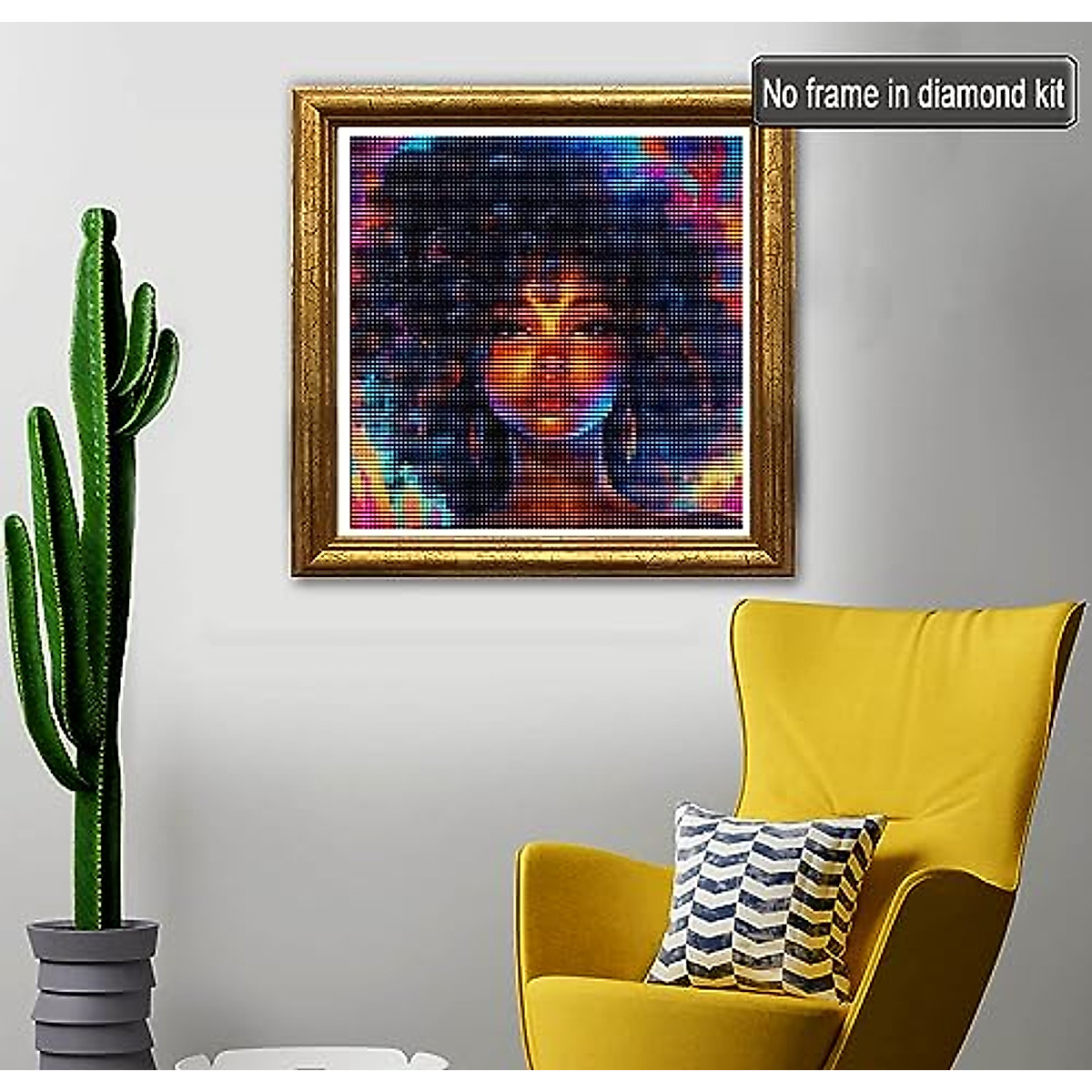 Jungobiu 5D Diamond Art Painting Kits Afro African Woman, DIY Diamond Art Africa Kits Paint with Diamonds Full Round Drill Crystal Rhinestone Embroidery for Home Office Wall Decoration 12X12in