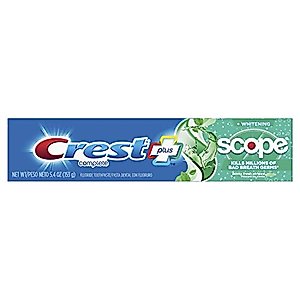 Crest + Scope Complete Whitening Toothpaste Minty Fresh oz, Mint, 5.4 Ounce