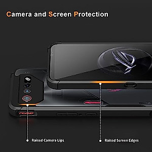 Fanbiya Armor Case for ASUS ROG Phone 7 Case with Camera Protector, Soft Slim TPU Clear Acrylic PC Back Full Body Protection Rugged Shockproof Case with Tempered Glass