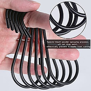 30 Pack S Hooks,3.54 In Matte Black Heavy Duty Metal S Hooks Can with Stand up to 33 pounds,For Kitchen,Office,Garden or Outdoor,S Hooks For Hanging Plants,clothes,Pots Pans,Cups,Bags, jewelry,Towels