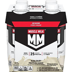 Muscle Milk Genuine Protein Shake, Vanilla Crème, 25g Protein, 11 Fl Oz (Pack of 4)