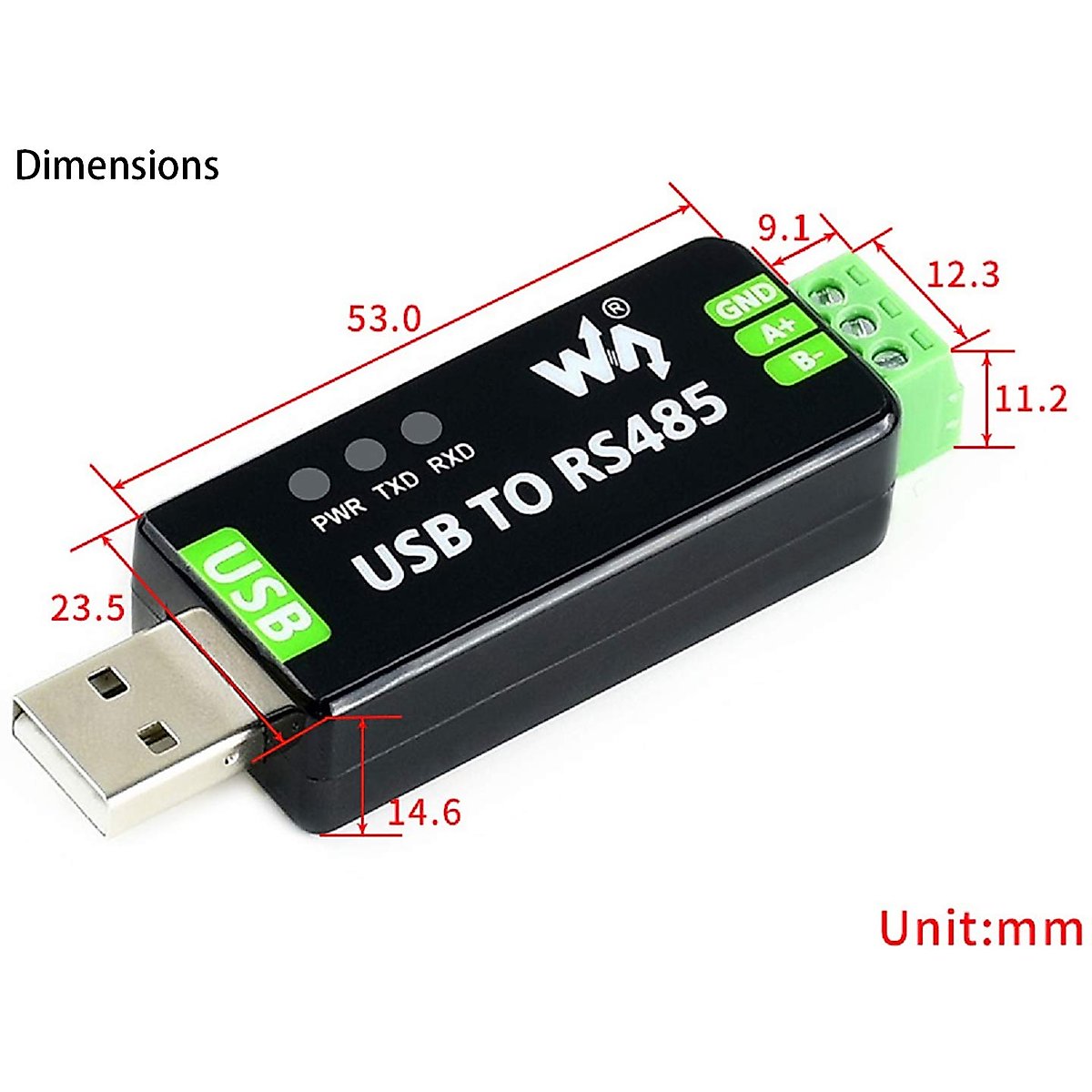 USB to RS485 Converter Industrial Adapter Original FT232RL and SP485EEN Fast Communication Embedded Protection Circuits Resettable Fuse ESD Protection