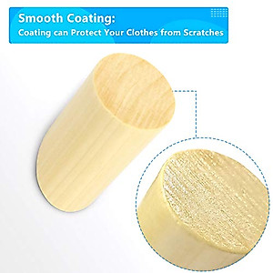 ForTomorrow WaaWee 8 Pack Wood Wall Hooks, Natural Wooden Coat Hooks with Pegs for Hanging Coats,Towels, Hats, Plants(2.32 Inch)