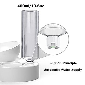 Raised Cat Bowls with Automatic Water Dispenser Bottle, Elevated 0°-15°Adjustable Tilted Pet Food Water Feeder Bowls Stress-Free Suit for Cats Dogs